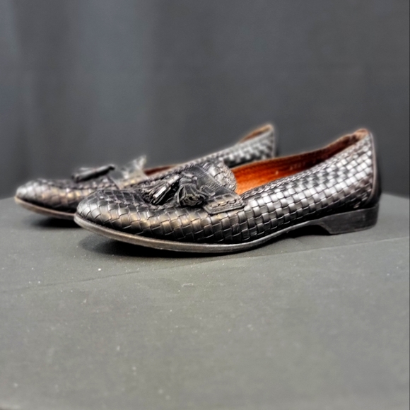 Cole Haan | Shoes | Cole Haan Red Label Black Leather Basket Weave ...